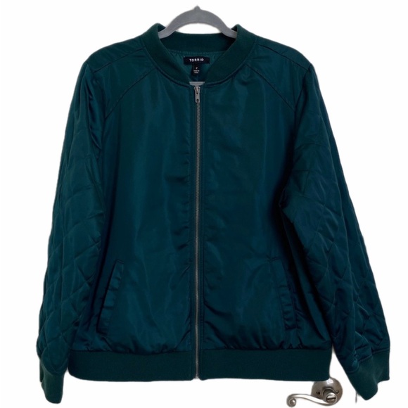 torrid | Jackets & Coats | Torrid Dark Teal Emerald Green Quilted ...